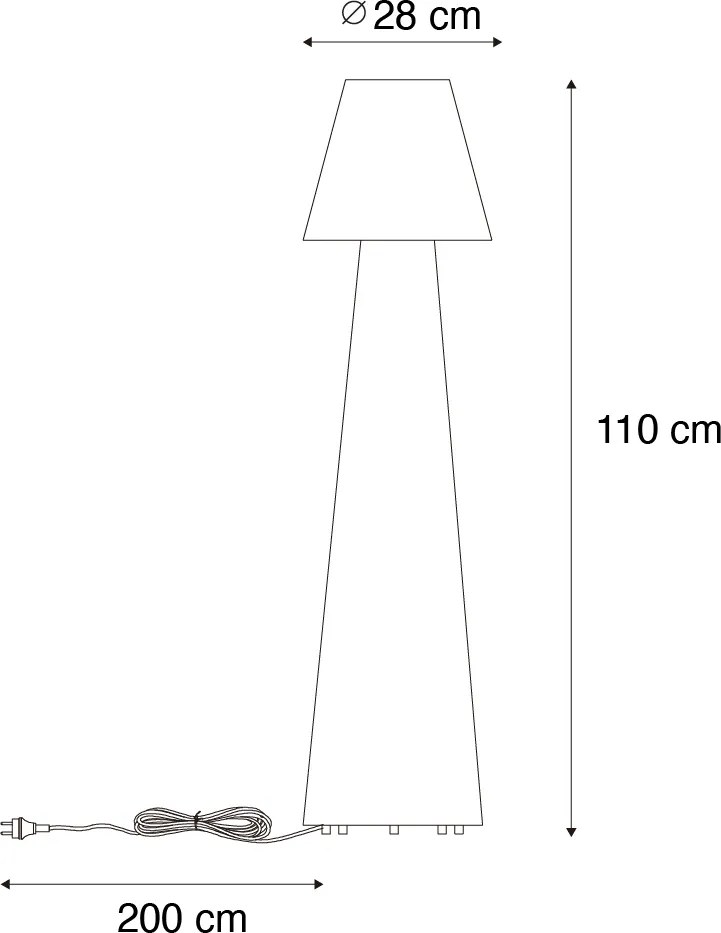 Chytrá venkovní stojací lampa bílá vč. LED A60 IP44 - Katrijn