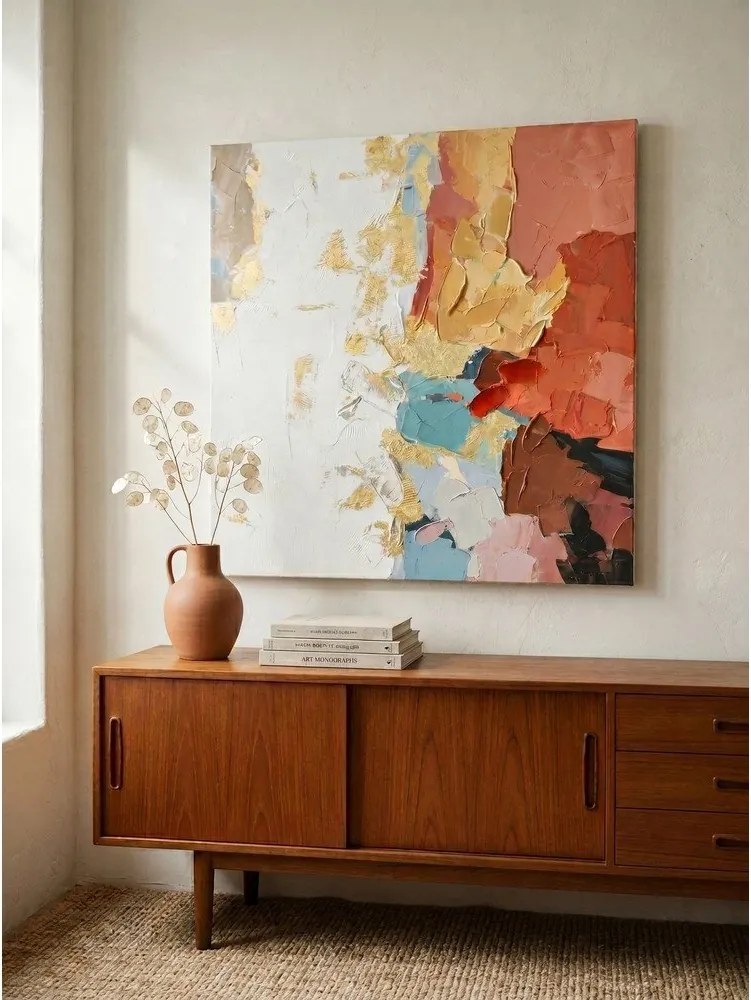 Tištěný/s ručně malovanými prvky obraz na plátně 80x80 cm Crown – Bizzotto