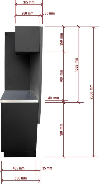 AKČNÍ SET Sestava 5 ks dílenského nábytku SET-CA01024 s nerezovou pracovní deskou MB-TGW53S