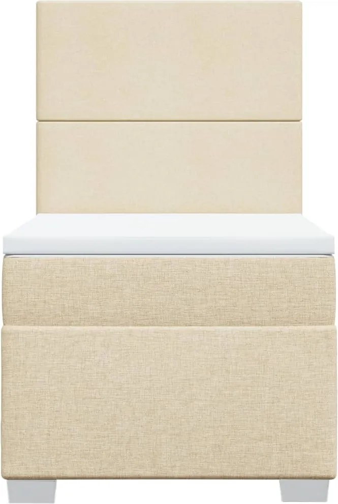 Box spring postel s matrací krémová 90x190 cm textil 3290341
