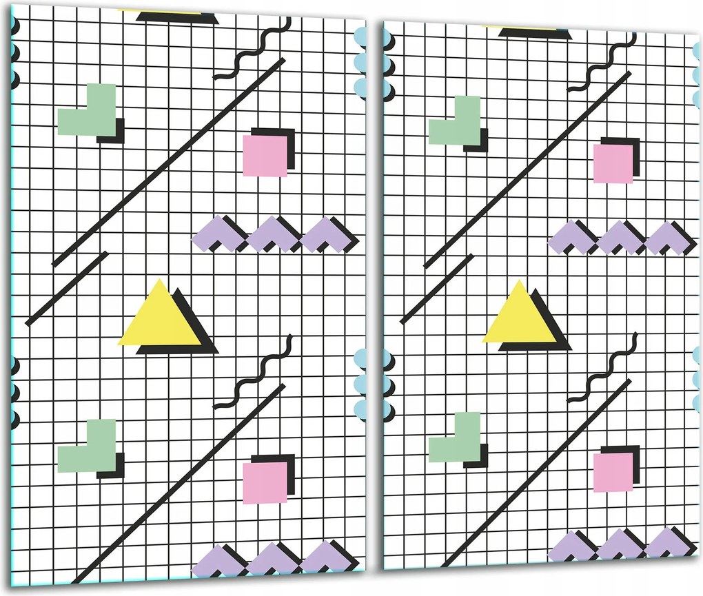 Skleněná Krájecí Deska 2x 30x52 Vzor Tvrzené Sklo Kuchyně 7v1