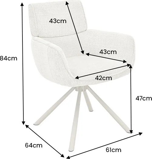 Designová otočná židle Parthenia šampaňská béžová