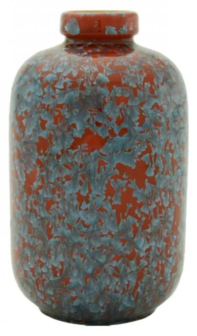 Váza Malá - design Milan Pekař, porcelán s krystalickou glazurou, modrá, červená