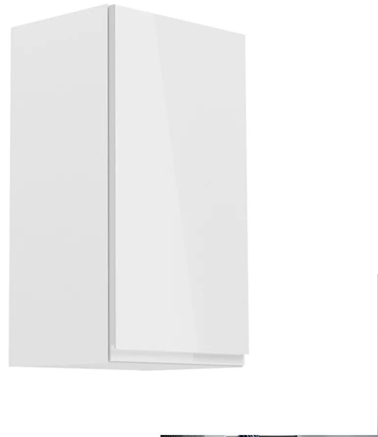 Horní skříňka, bílá / bílý extra vysoký lesk, pravá, AURORA G40