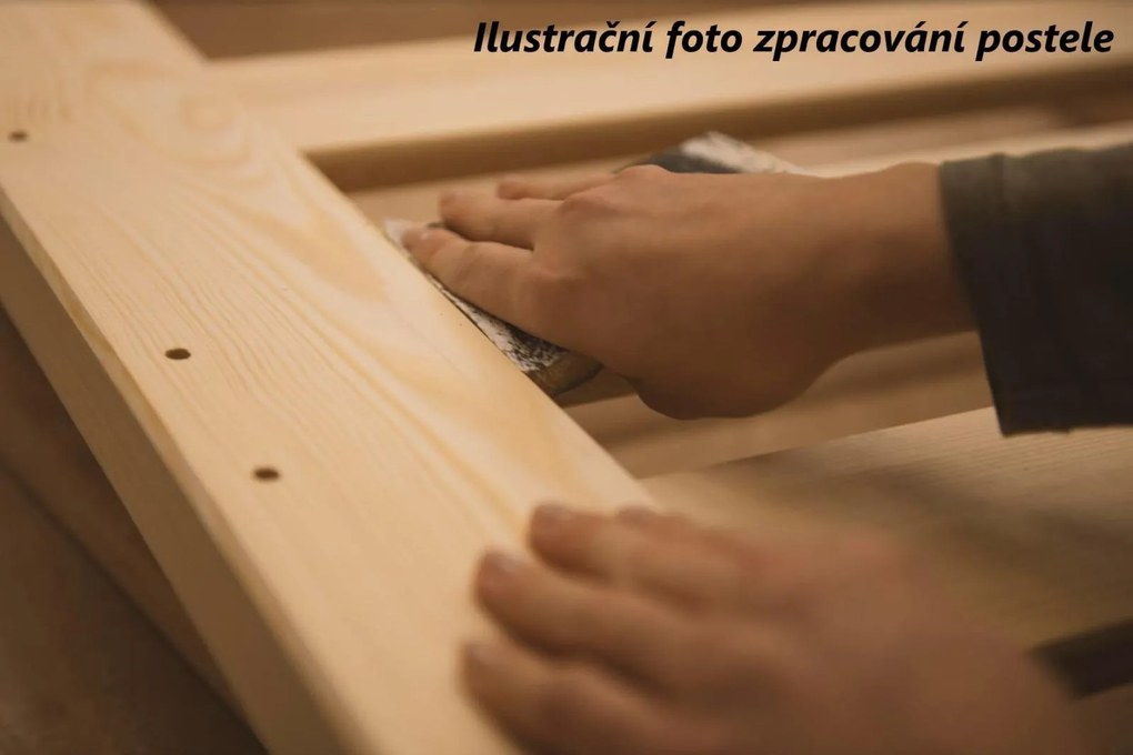 Dětská domečková Montessori postel z masivu borovice PAVEL - 200x90 cm - PŘÍRODNÍ BOROVICE