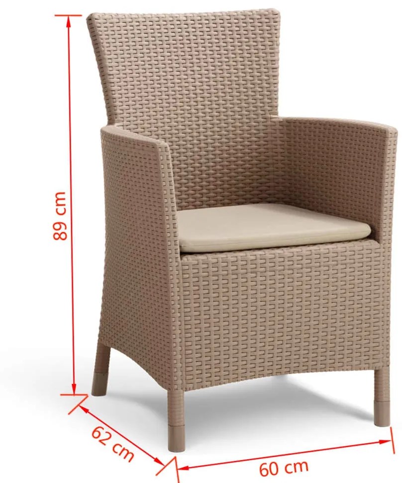 Allibert Zahradní Jídelní Židle 2 Ks Iowa 215519 - Cappuccino