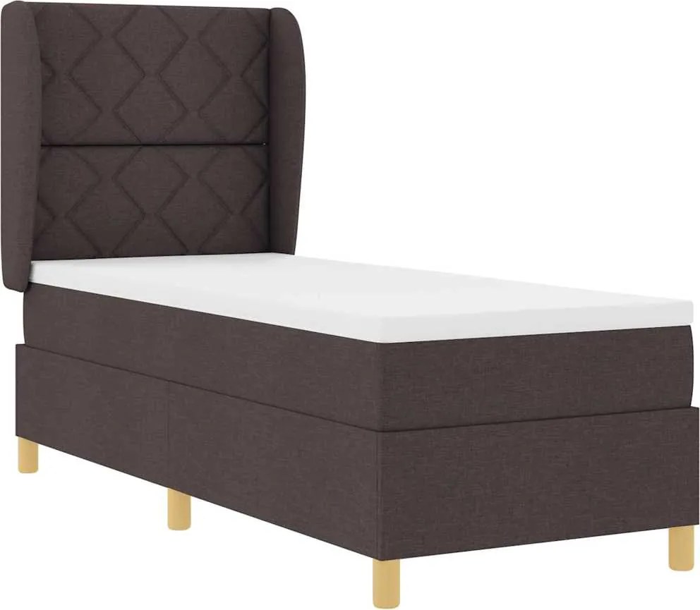Postel s boxspringem s polštářem Tmavě hnědá 200 x 80 cm textil 3340784