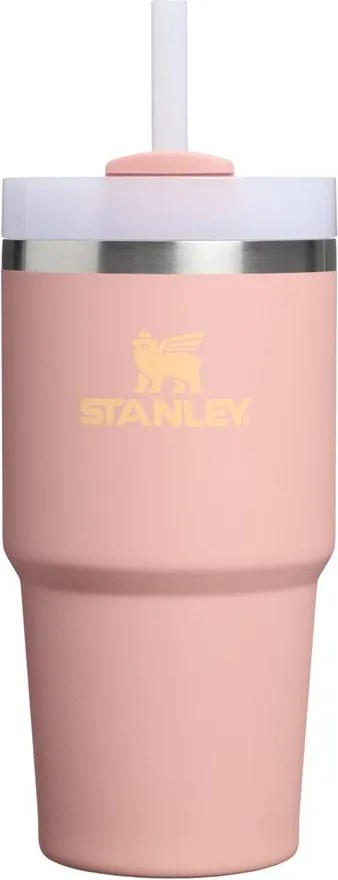 Broskvová termoska s brčkem z nerezové oceli 600 ml Quencher H2.O FlowState™ Tumble Peach Rose – Stanley