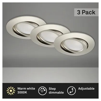 Brilo - SADA 3x LED Stm. koupelnové podhledové svítidlo LED/5W/230V IP23