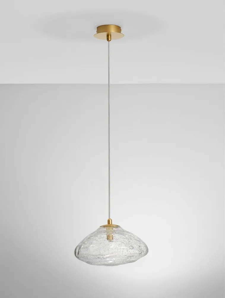Skleněné závěsné svítidlo v mosazné barvě ø 26 cm King – Nova Luce