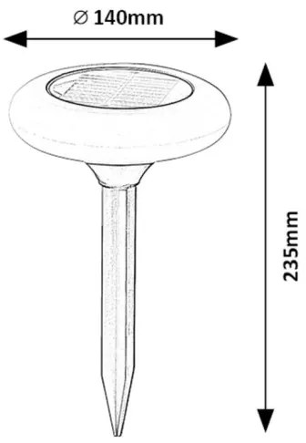 Rabalux 7069 - LED RGB Solární svítidlo HAITI LED/0,6W/3,7V IP65