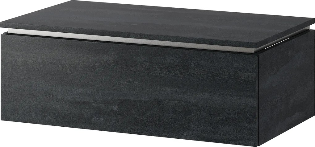 Závěsná skříňka pod umyvadlo Letto 02 80 cm černý beton