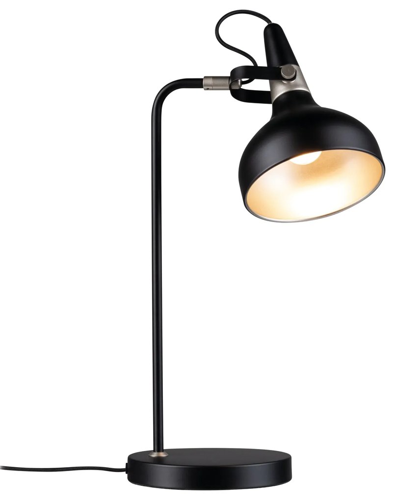 Paulmann 78479 Juna, černá stolní lampa z kovu, 1xE14, výška 51cm