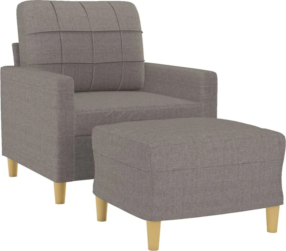 Křeslo s podnožkou taupe 60 cm textil 3201000