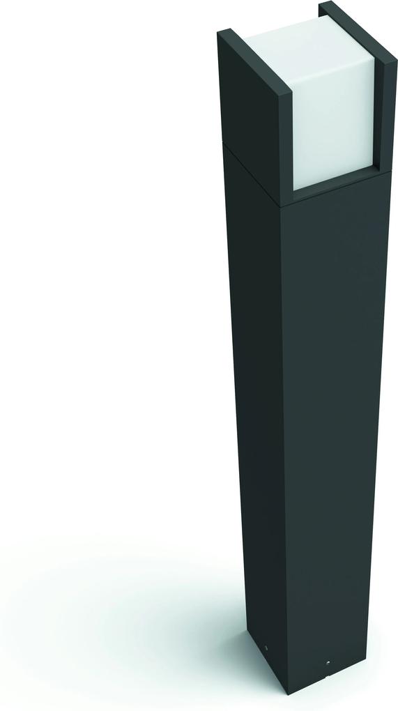 Hue LED White Venkovní sloupkové svítidlo Philips Fuzo 17448/30/P7 černé 77cm 2700K