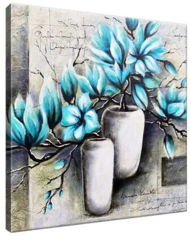 Tištěný obraz Modré magnólie ve vázách 30x30cm 3907A_1AI