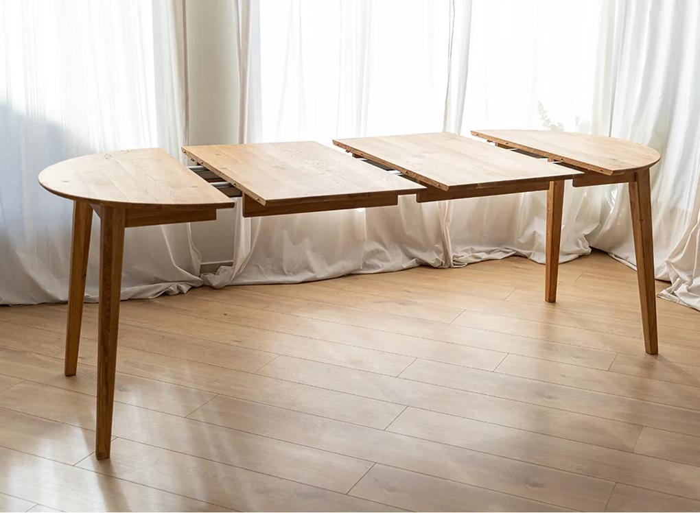Bílý nábytek Rozkládací stůl Orbetello 110 až 210 cm, kulatý-oválný, Dub, masiv