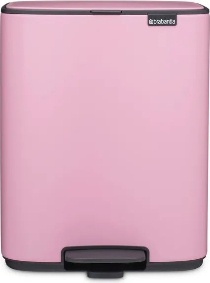 Růžový nášlapný ocelový odpadkový koš 12 l Bo – Brabantia