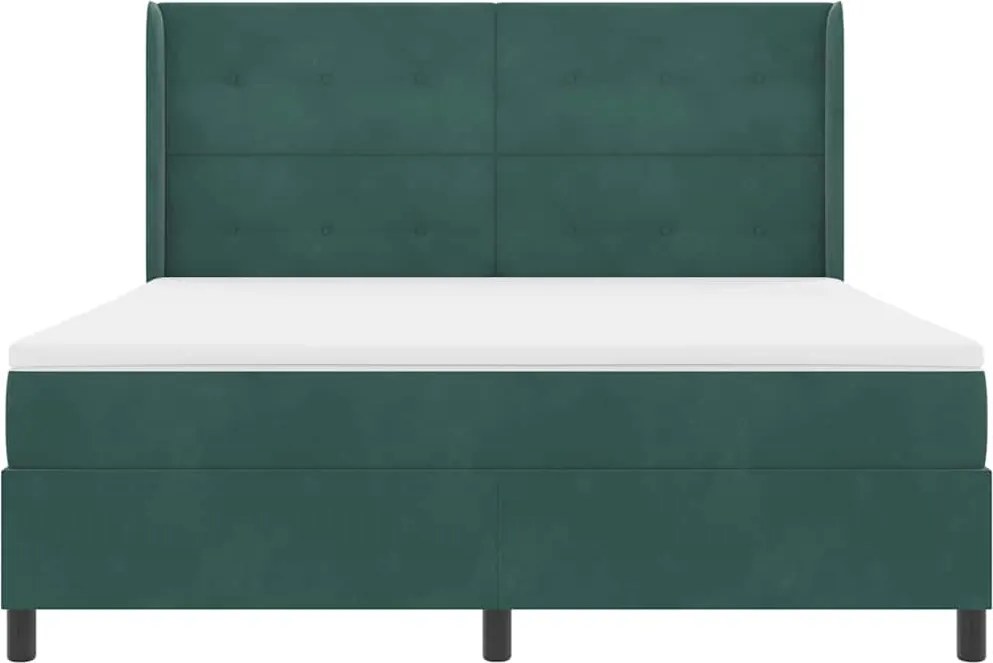 Postel s boxspringem s čelo Tmavě zelená 180 x 200 cm samet 3342023