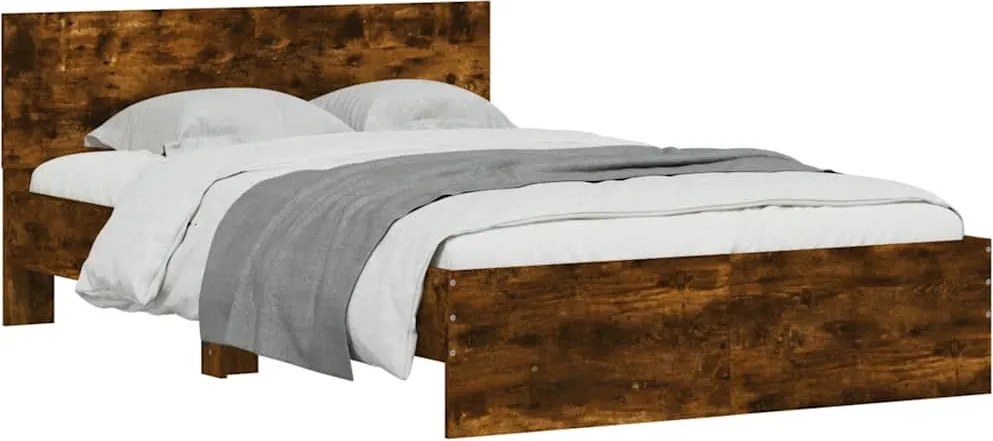 Rám postele s čelem kouřový dub 135 x 190 cm 3207508