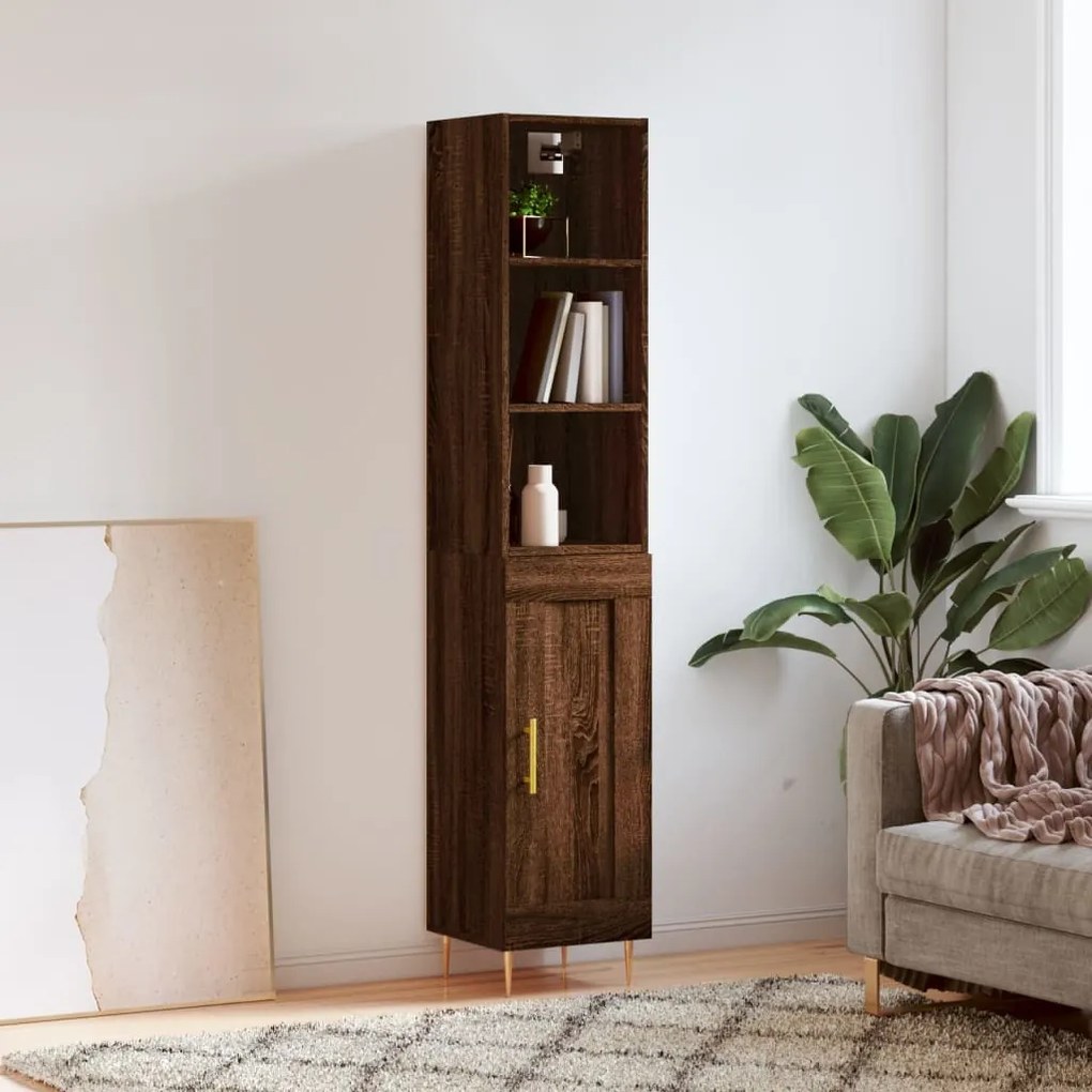 vidaXL Skříň highboard 34,5x34x180 cm kompozit [3190070] Barva: šedá sonoma