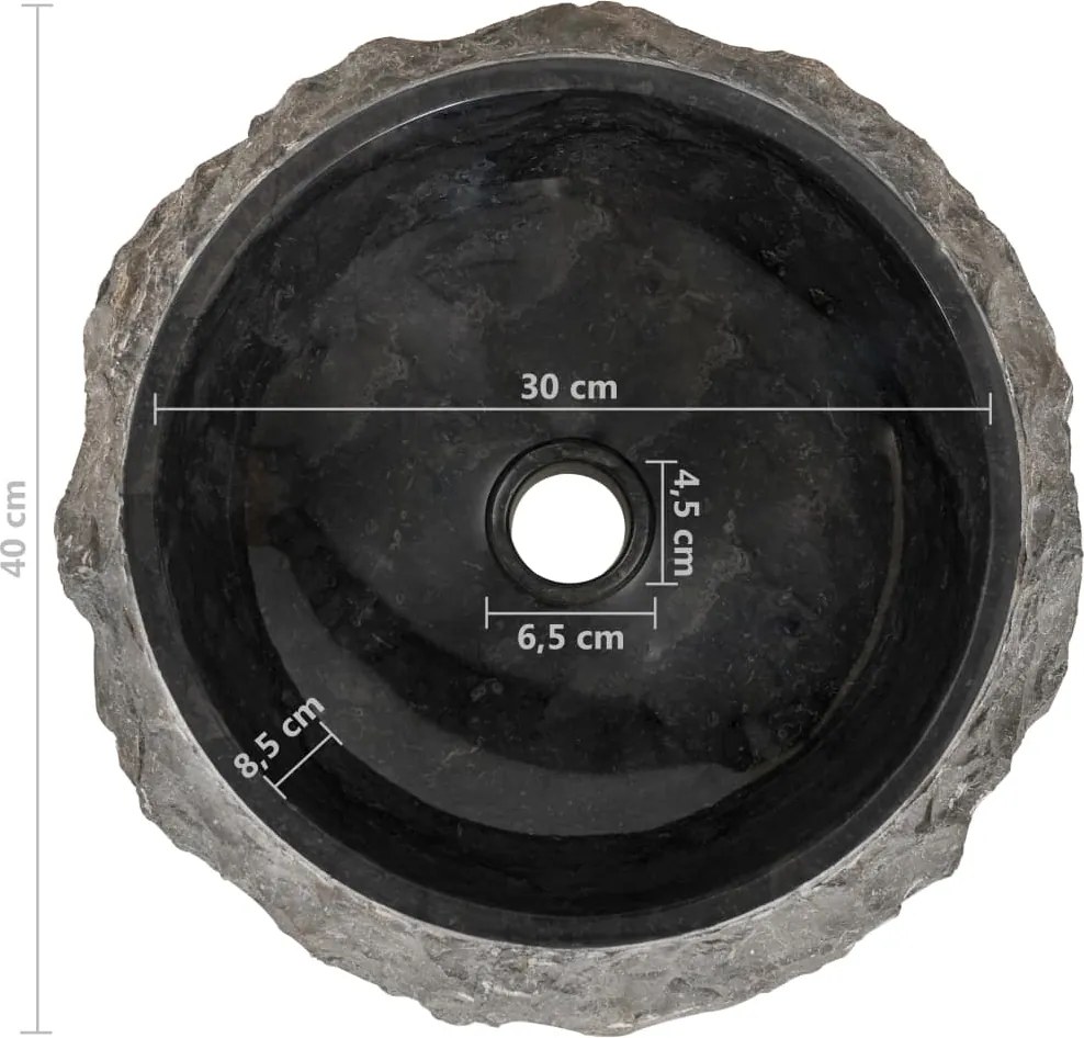 vidaXL Marketos Umyvadlo 40 x 12 cm mramor černé