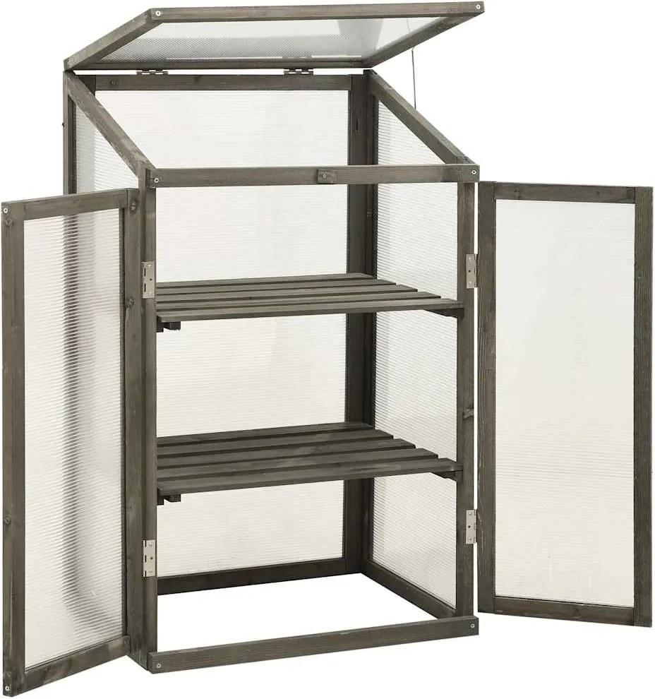 Skleník 60 x 45 x 100 cm jedlové dřevo 314849