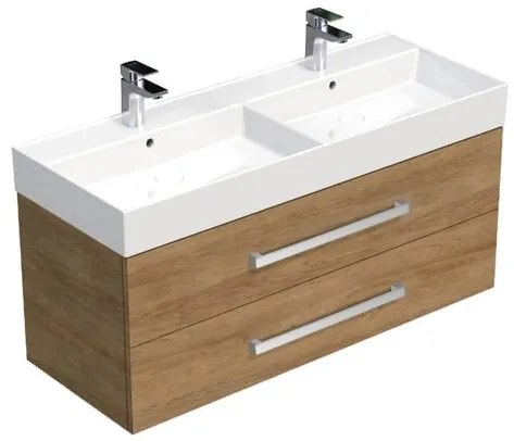 Koupelnová skříňka s umyvadlem SAT Cube Way 120x53x46 cm dub Hickory CUBE461202DHSAT