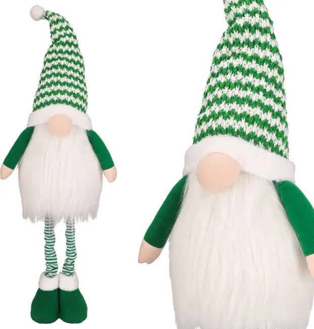 Vánoční dekorace skřítek bílá / zelená 108 cm