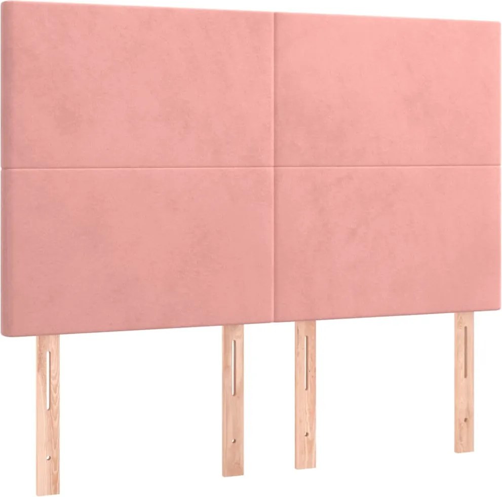 Box spring postel s matrací růžová 140x190 cm samet 3137724