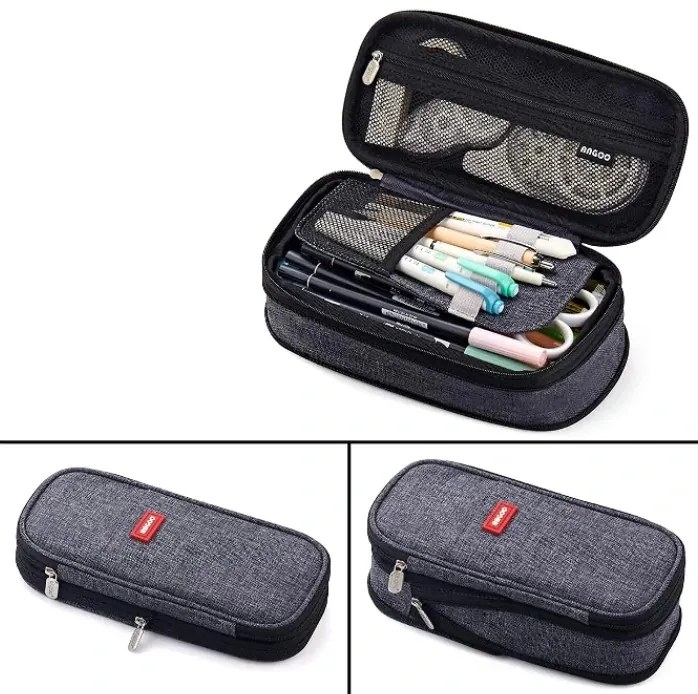 Multifunkční Organizátor-Penál, Tmavě Šedý, Polyester, 22x11x6.5 cm