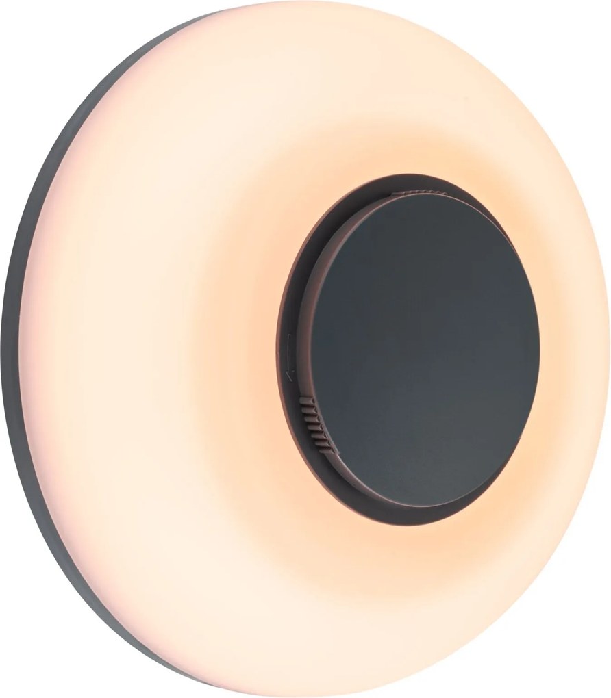 P 94955 LED venkovní nástěnné svítidlo Aureva IP65 kruhové 220mm 2200 - 4000K 20,5W 230V antracit/bílá polykarbonát - PAULMANN
