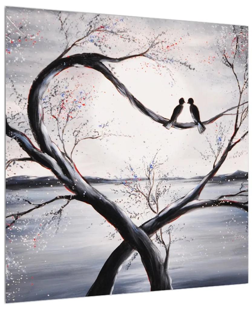 Zamilovaný obraz ptáků (50x50 cm)