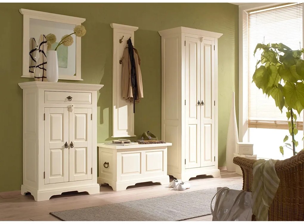 furniture-nabytek.cz - Masivní truhlice Catello z borovice a MDF, lakovaná, bílá – 80×44×50 cm