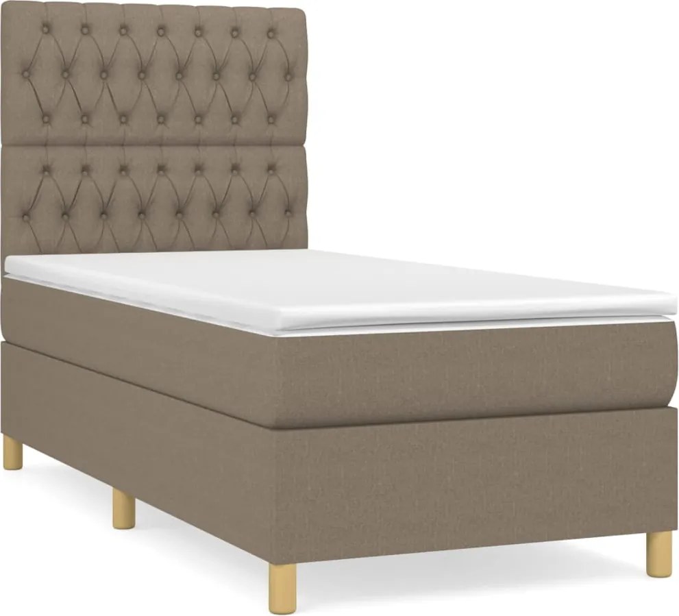 Box spring postel s matrací taupe 90x190 cm textil 3142541