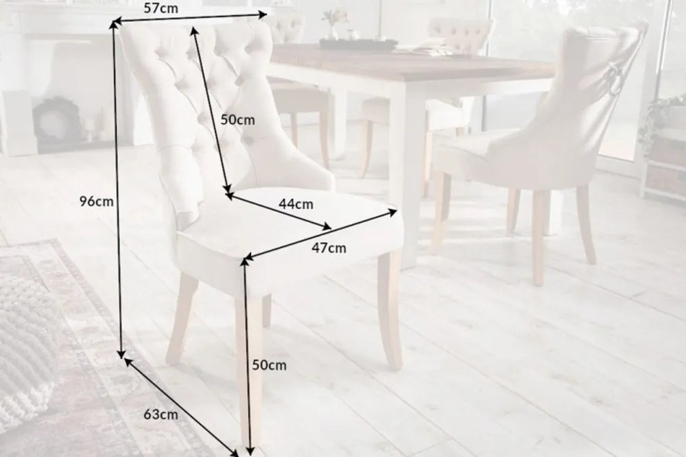 Designová židle Queen len béžová