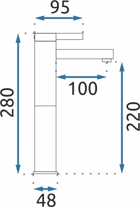 Rea Polo - Vysoká umyvadlová baterie, Černá-Zlatá, REA-B9978