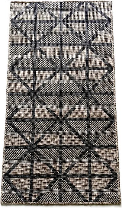 HU Béžovo-šedý sisalový koberec Sizal s bronzovými kosočtverci Rozměr: 40x60 cm