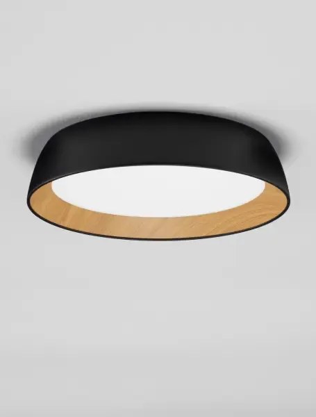 LED stmívatelné černo-dřevěné designové stropní svítidlo Sigi