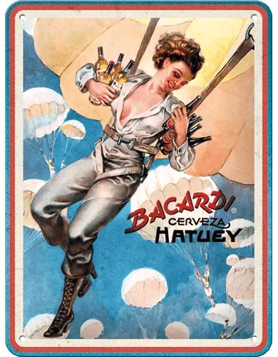 Postershop Plechová cedule: Bacardi (Cerveza Hatuey Pin Up Girl) - 15x20 cm