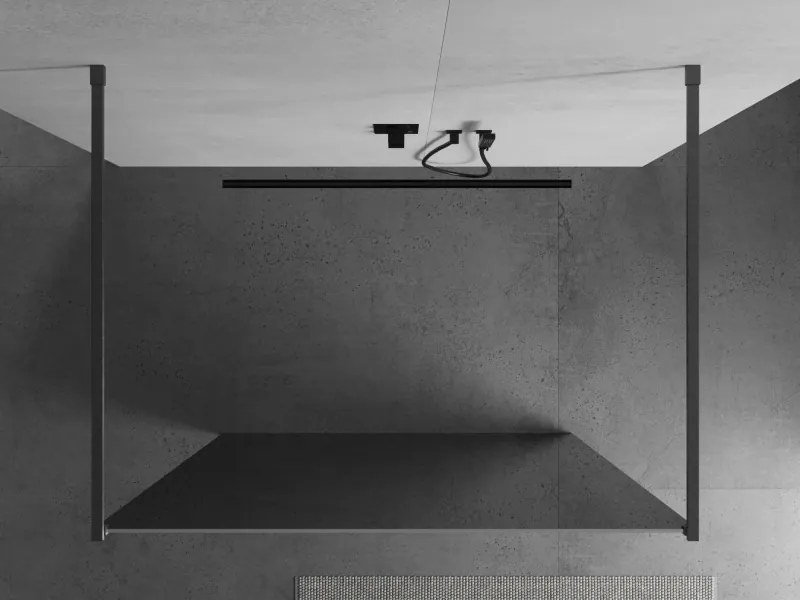 Mexen Kioto, sprchová zástěna Walk-In 110 x 200 cm, 8mm sklo vzor zrcadlo, grafitový profil, 800-110-002-66-50