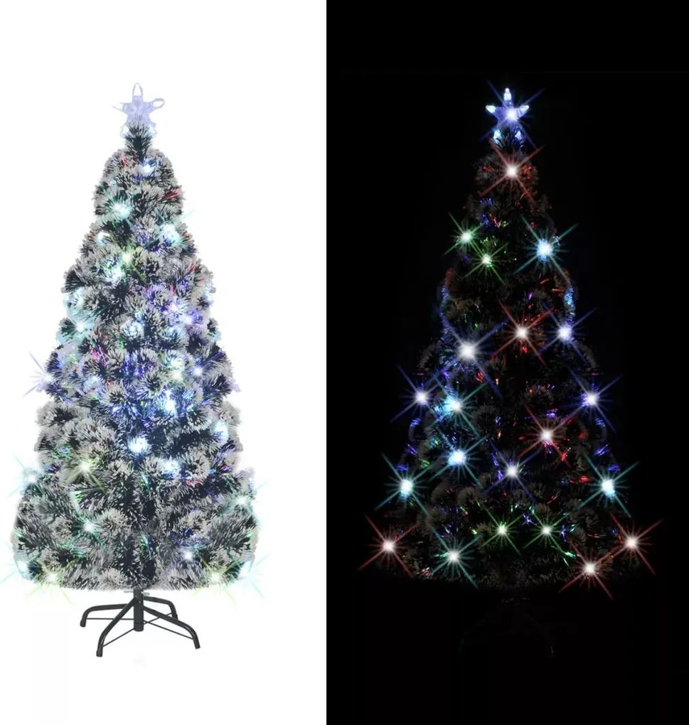 242427 vidaXL Umělý vánoční stromek se stojanem a LED 180 cm 220 větviček