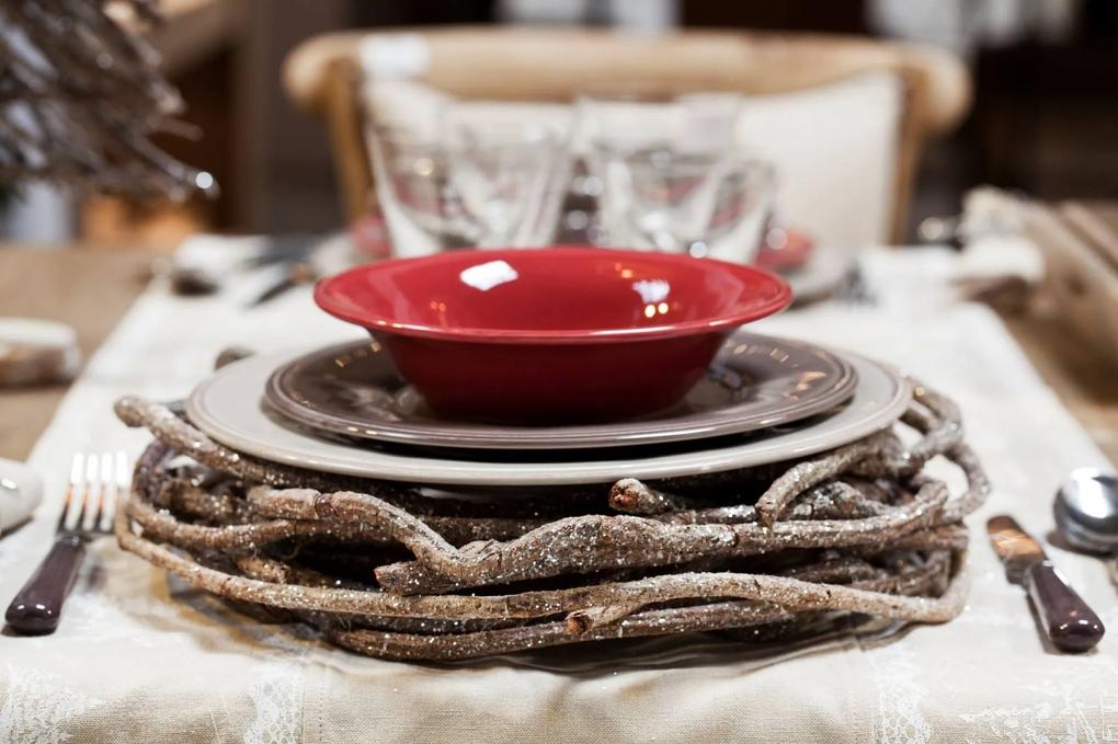 CÔTÉ TABLE Kameninová miska Constance Rouge, červená barva, keramika