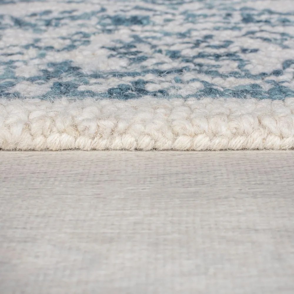 Kusový koberec Wool Loop Yasmin Ivory/Blue, 160x230, modrá, kancelária, Flair Rugs