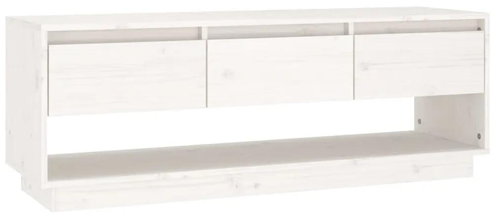 TV skříňka Taft - masivní borové dřevo - 110,5x34x40 cm | bílá
