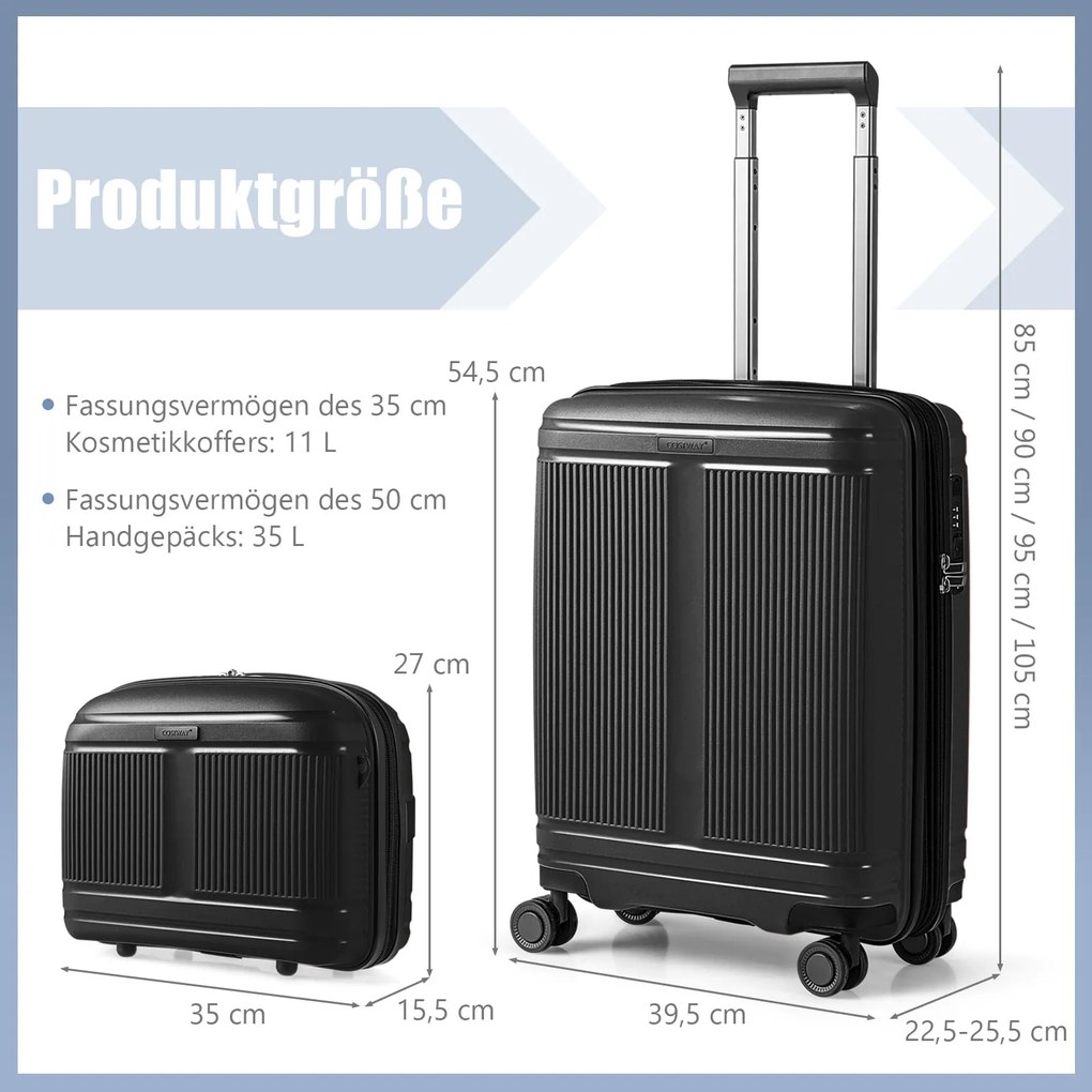 Costway Sada 2 kusových zavazadel včetně 20" pouzdra na příruční zavazadlo a 14"