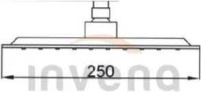 Invena Svart, SLIM dešťová hlavová sprchová hlavice 25 x 25 cm, INV-SC-D1-076-S