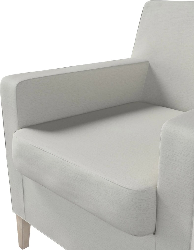 Potah na křeslo IKEA Karlstad barva šedá látka lesklé, pletený vzor, sametová