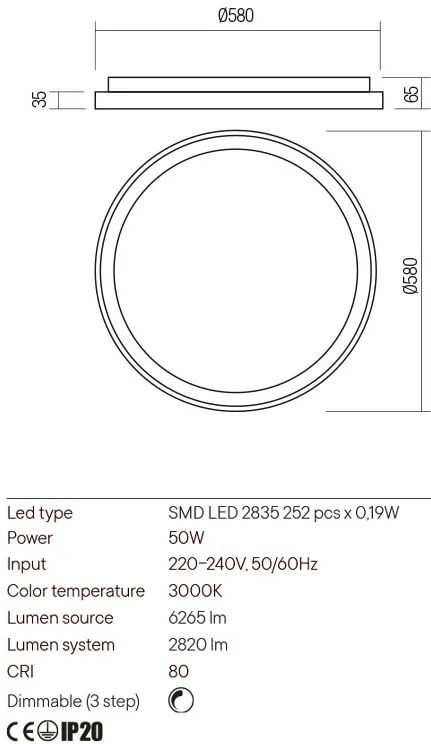 Redo Stropní LED svítidlo Iconic, ø58cm Barva: Zlatá