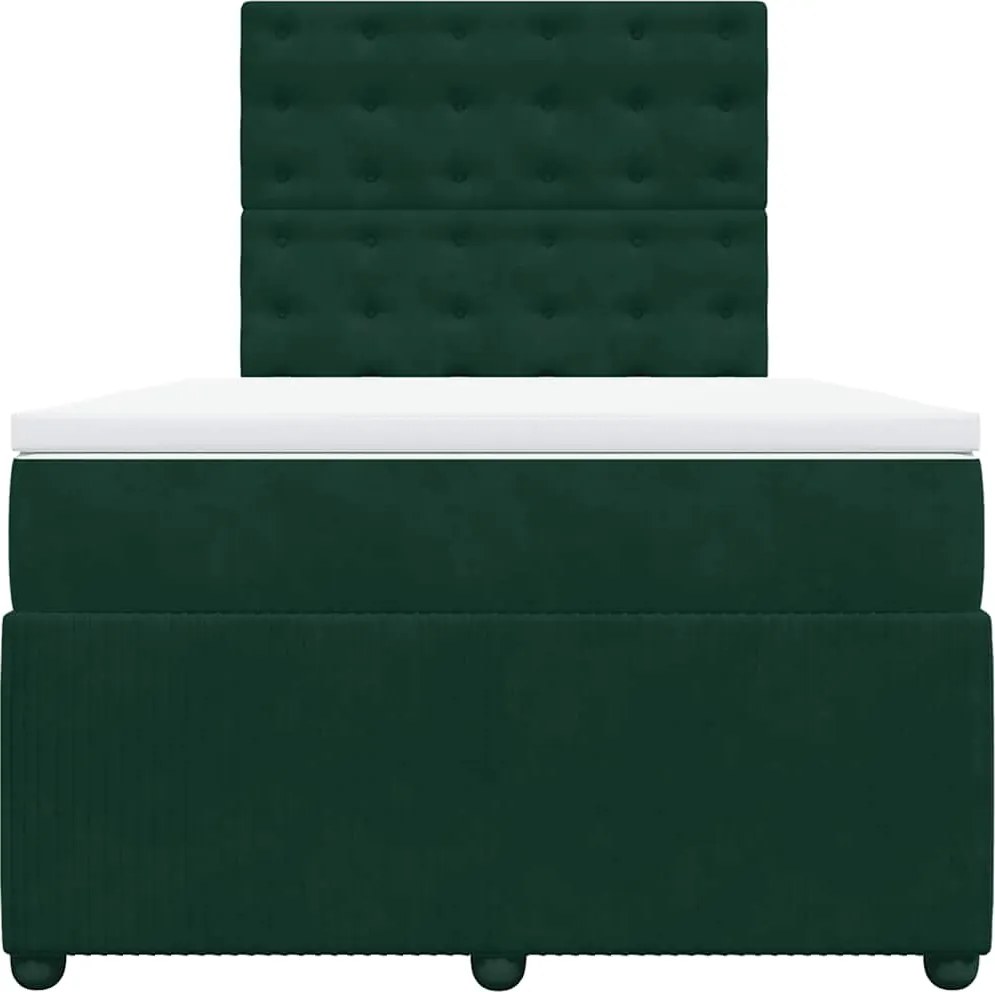 Box spring postel s matrací tmavě zelená 120x190 cm samet 3294601